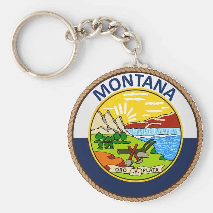 State of Montana Flag Seal Keychain | Zazzle.com