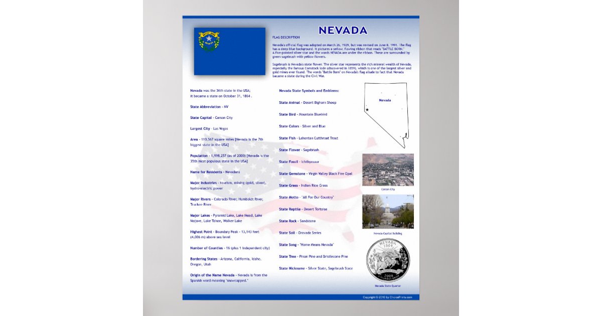 State of Nevada,NV Posters | Zazzle