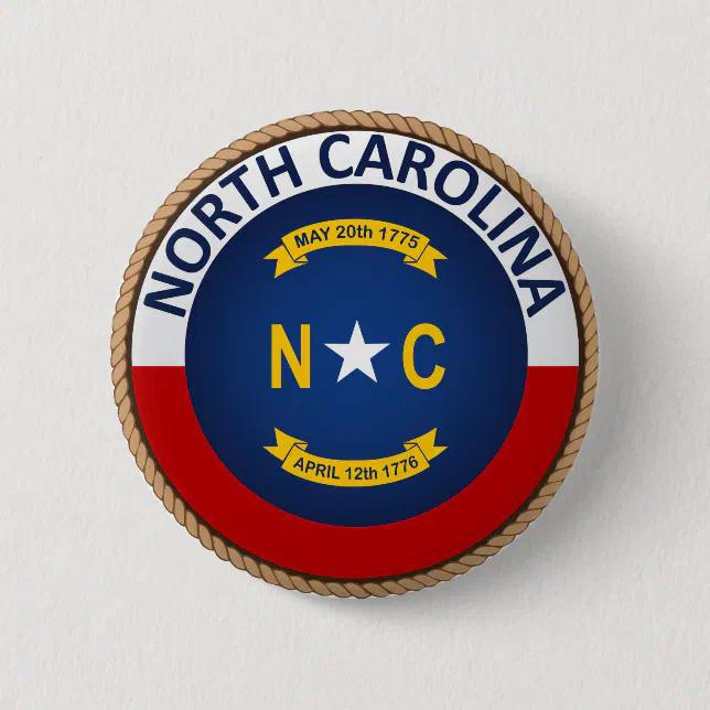 State of North Carolina Flag Seal Button | Zazzle
