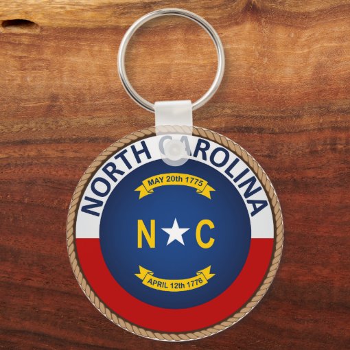 State of North Carolina Flag Seal Keychain | Zazzle