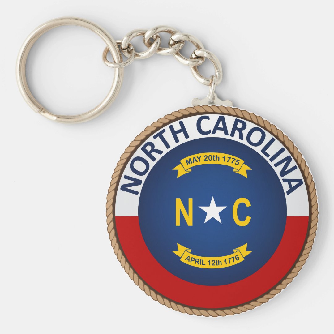 State of North Carolina Flag Seal Keychain | Zazzle
