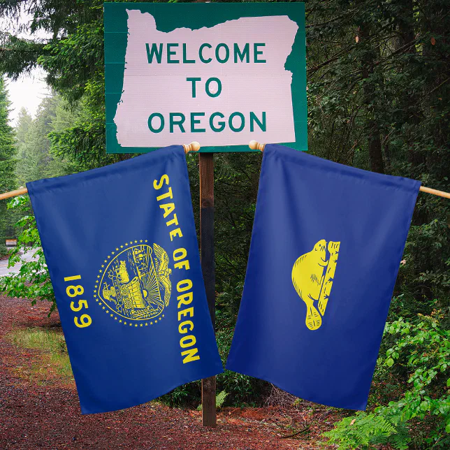 State of Oregon Double Sided House Flag | Zazzle