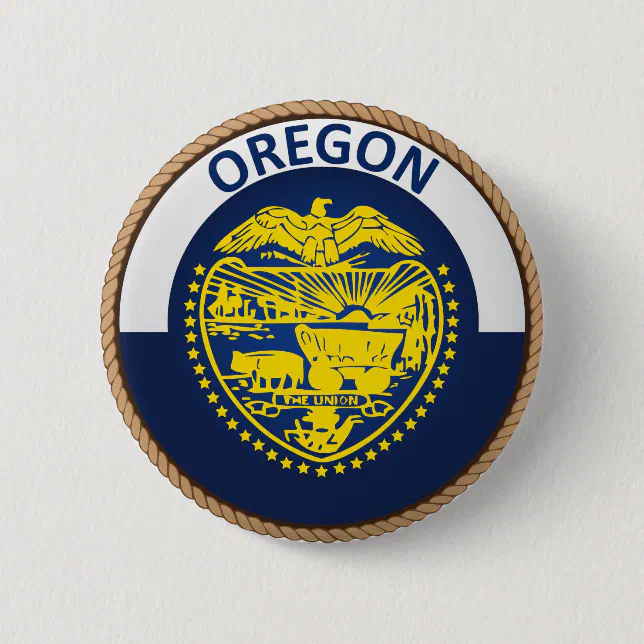 State of Oregon Flag Seal Button | Zazzle