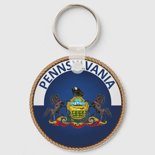 State of Pennsylvania Flag Seal Keychain | Zazzle