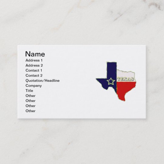 STATE OF TEXAS BUSINESS CARD | Zazzle.com