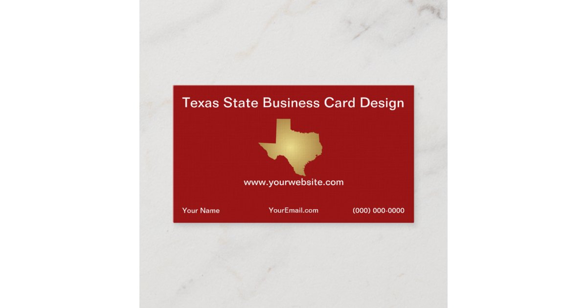 State of Texas Business Card Template | Zazzle