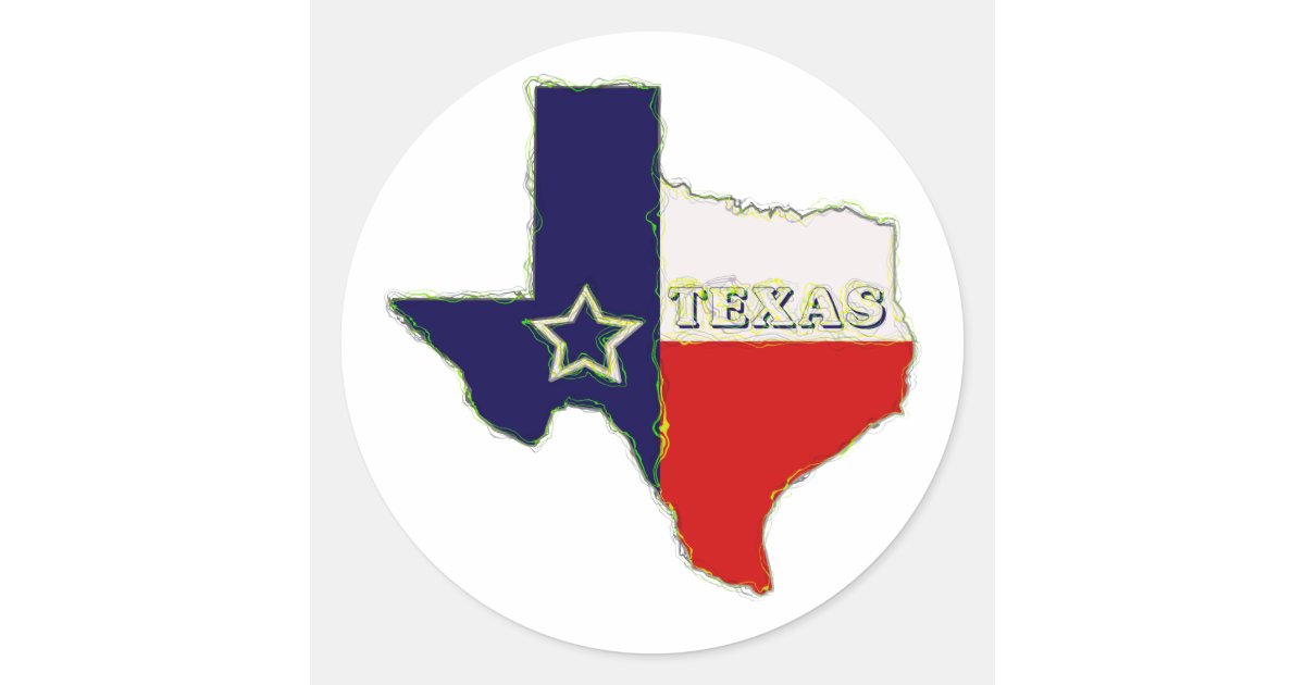 STATE OF TEXAS CLASSIC ROUND STICKER | Zazzle