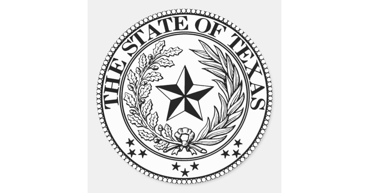 State of Texas Classic Round Sticker, Glossy Classic Round Sticker | Zazzle