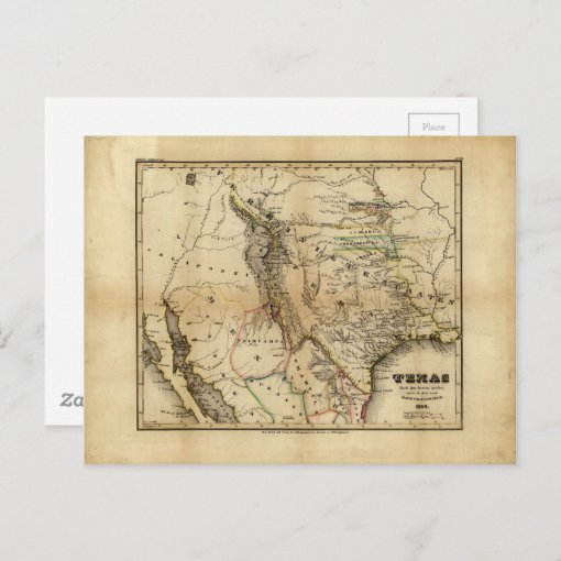 State of Texas Map (1846) Postcard | Zazzle