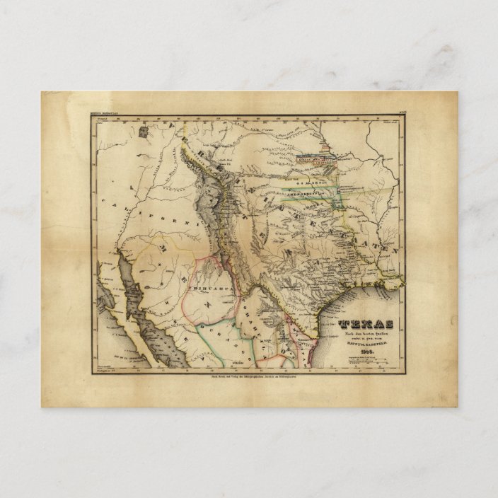 State of Texas Map (1846) Postcard | Zazzle.com
