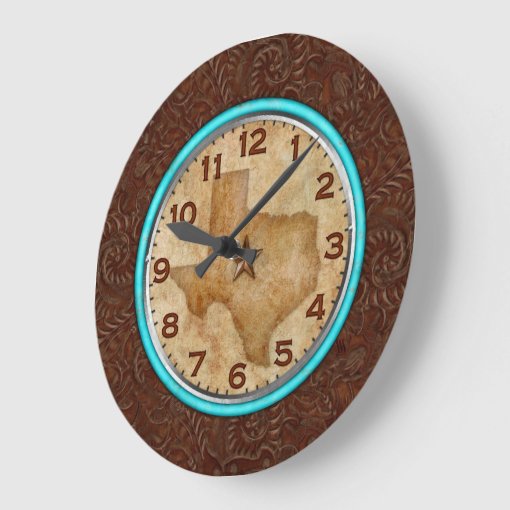 State of Texas Round LG Wall Clock | Zazzle