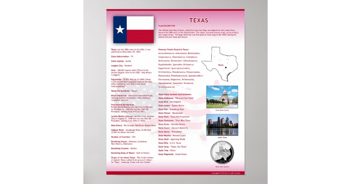 State of Texas, TX Posters | Zazzle