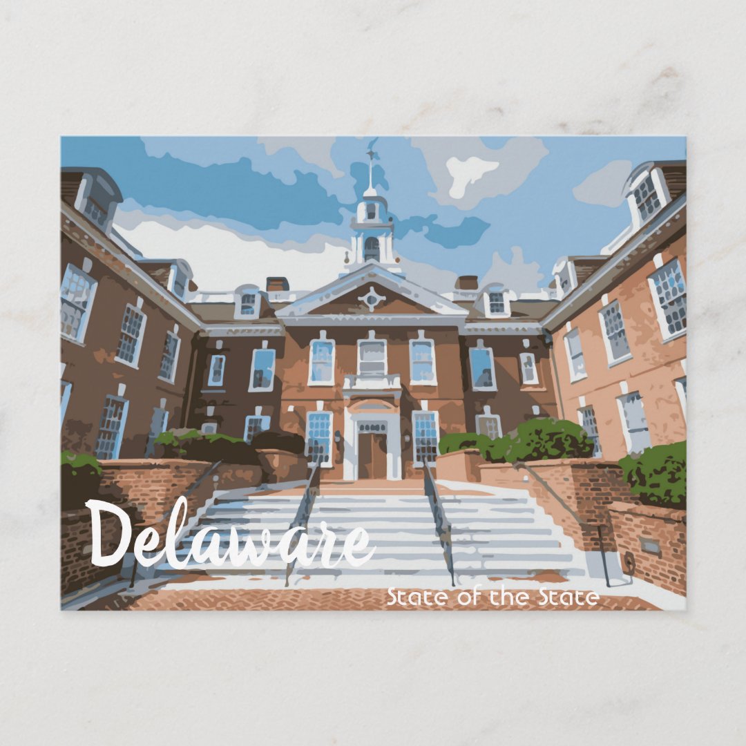 State of the State Delaware Postcard | Zazzle