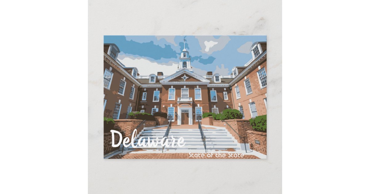 State of the State Delaware Postcard | Zazzle