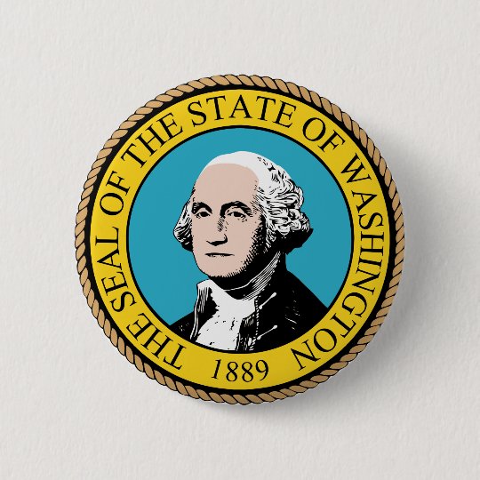 State of Washington Flag Seal Button | Zazzle.com