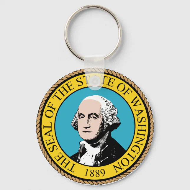State of Washington Flag Seal Keychain | Zazzle