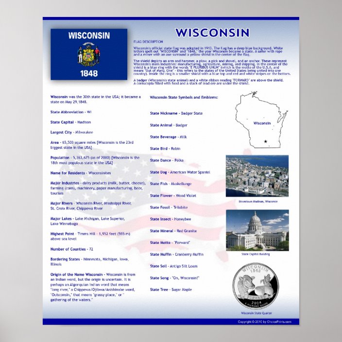 State of Wisconsin, WI Posters | Zazzle.com