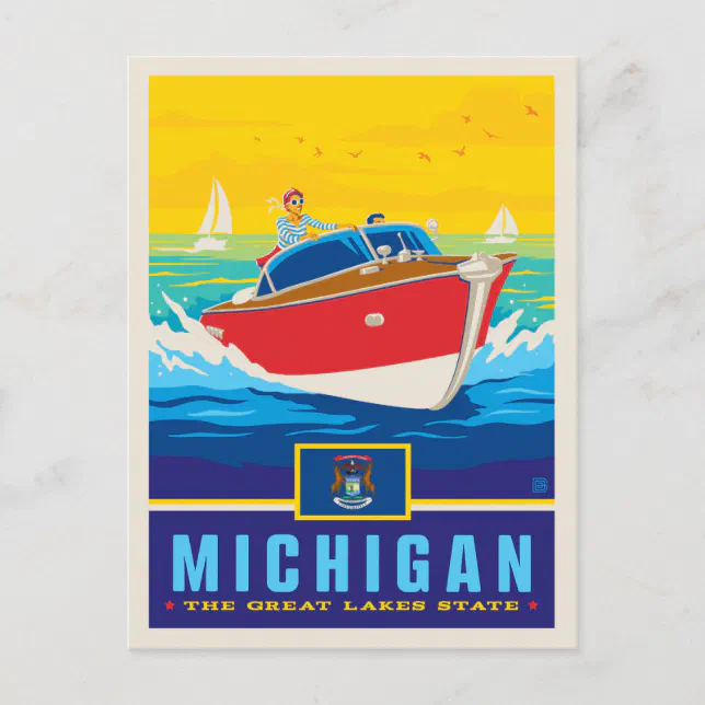 State Pride | Michigan Postcard | Zazzle