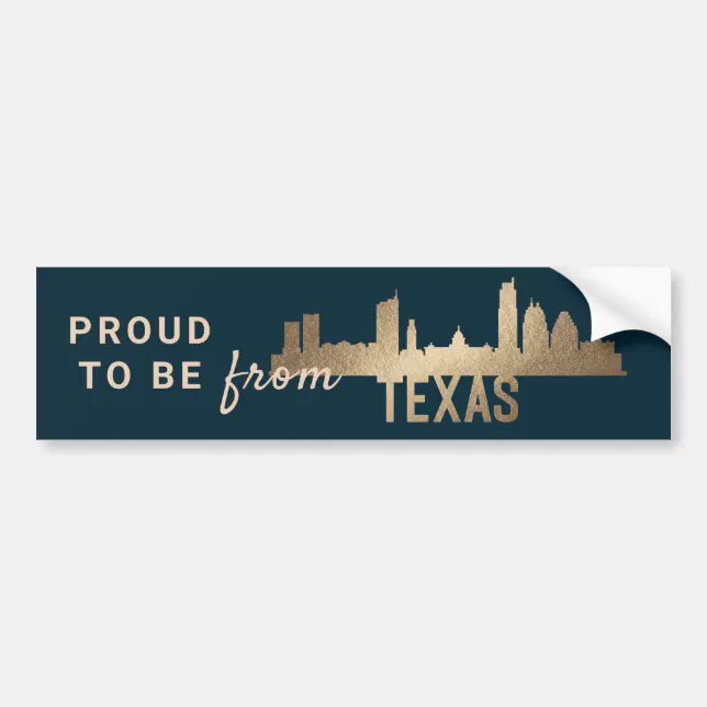 state proud texas gold bumper sticker | Zazzle