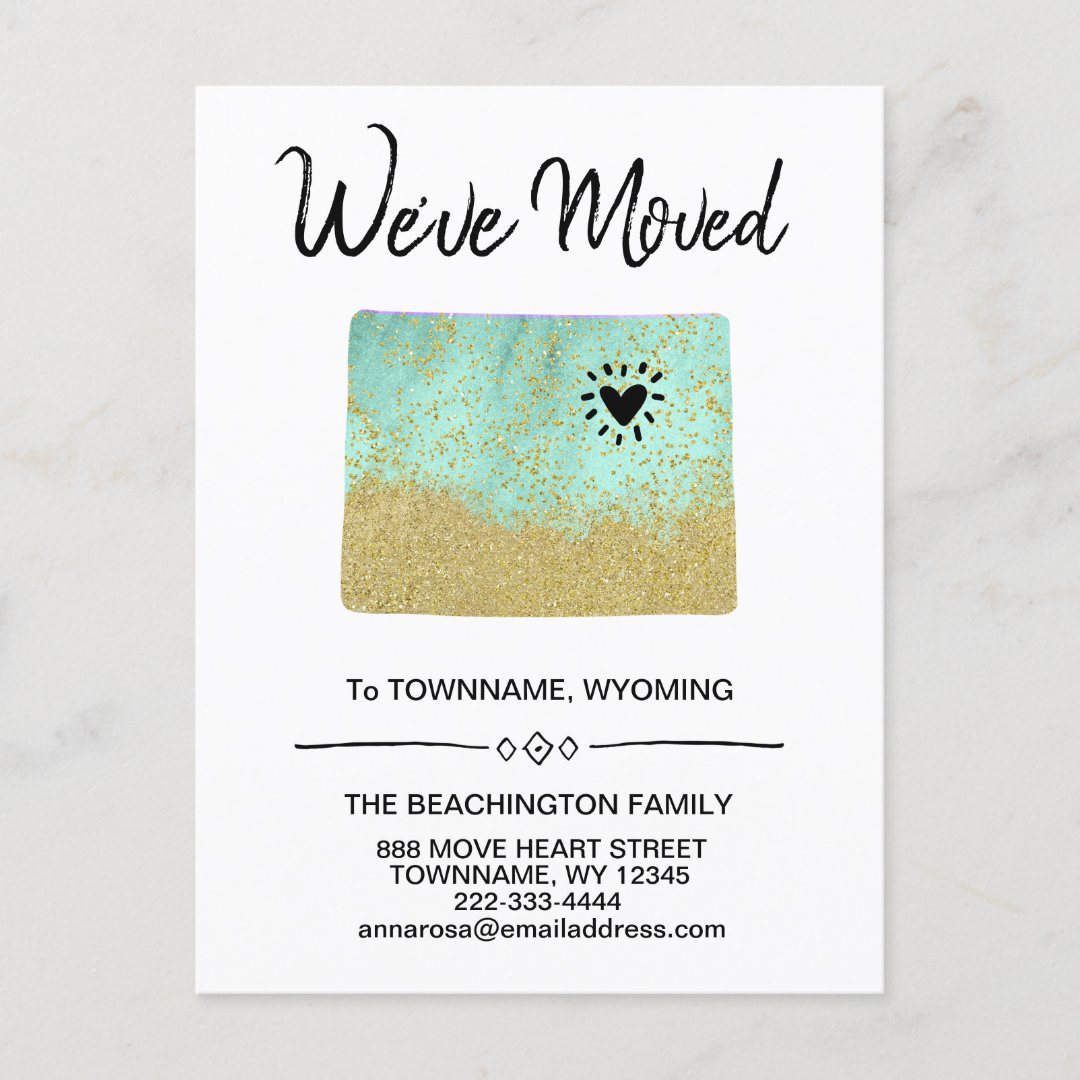 STATE WYOMING - Moving - New Address Announcement Postcard | Zazzle
