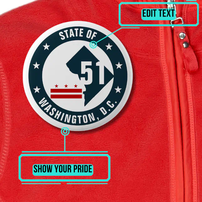 Statehood for Washington DC Logo Button | Zazzle