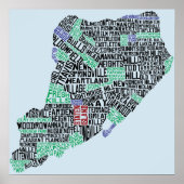 Staten Island, New York Map Art Poster | Zazzle