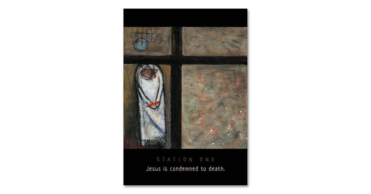 Station One, Jesus Condemned Prayer Card | Zazzle