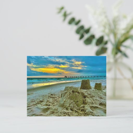 stationary, Sand Castles On The Beach Postcard | Zazzle
