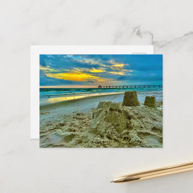 stationary, Sand Castles On The Beach Postcard | Zazzle