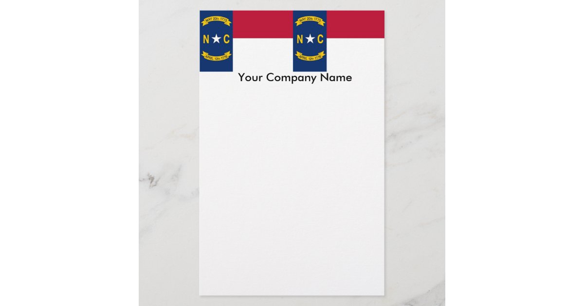 Stationery with Flag of North Carolina | Zazzle