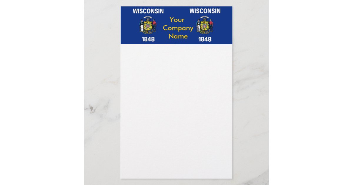 Stationery with Flag of Wisconsin | Zazzle