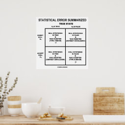 Statistical Error Summarized (Hypothesis Testing) Poster | Zazzle