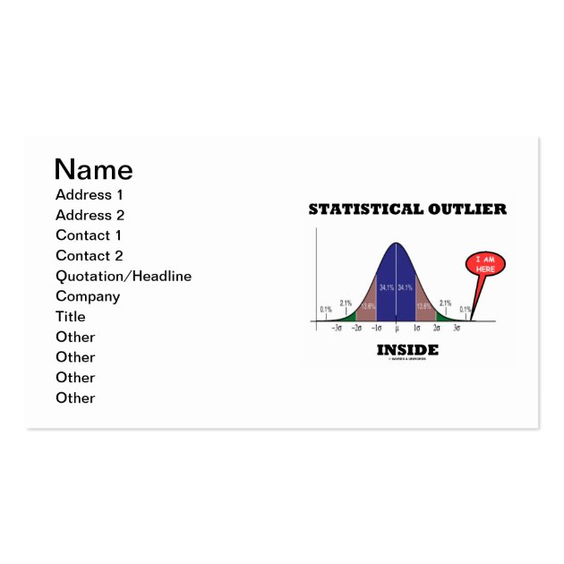 Statistical Outlier Inside (Bell Curve Humor) Business Card Template