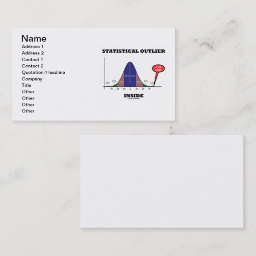 Statistical Outlier Inside (Bell Curve Humor) Business Card | Zazzle
