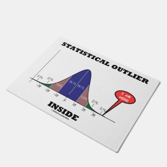 Statistical Outlier Inside (Bell Curve Humor) Doormat | Zazzle