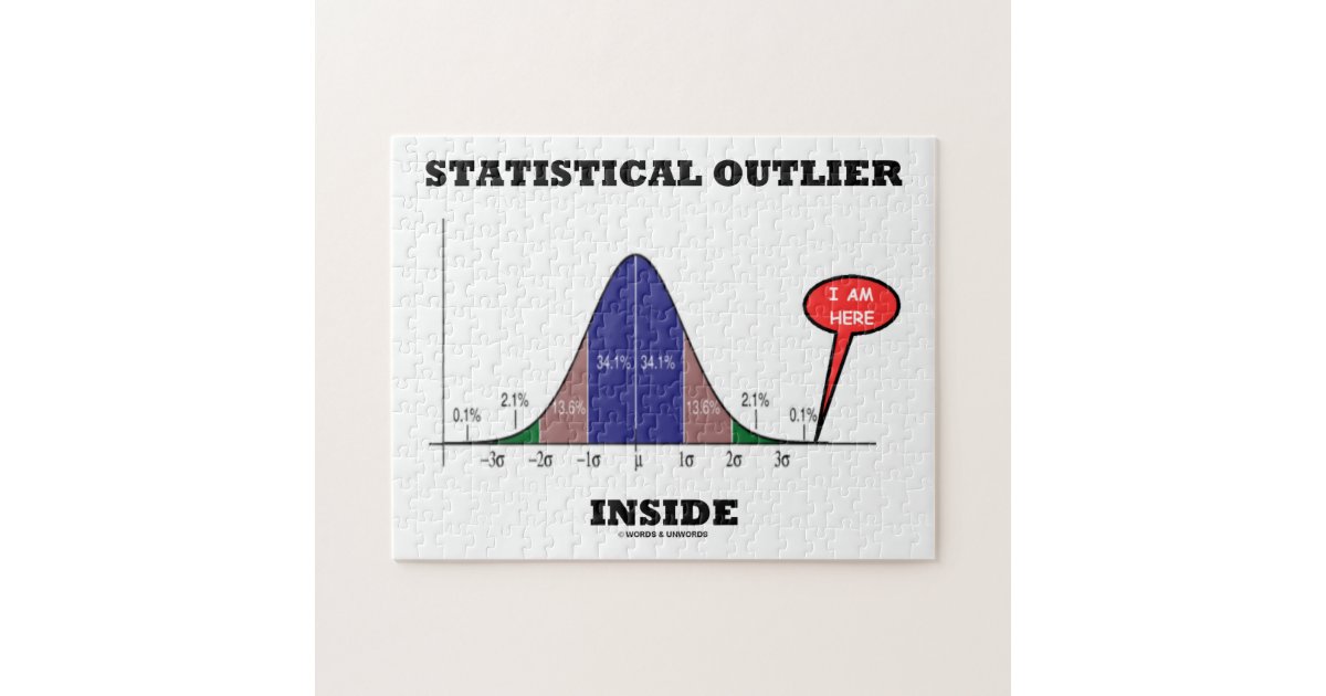 Statistical Outlier Inside (Bell Curve Humor) Jigsaw Puzzle | Zazzle