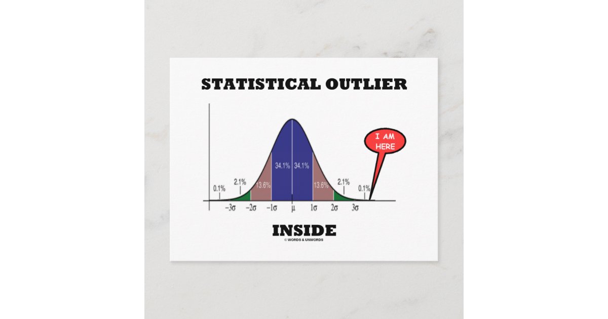 Statistical Outlier Inside (Bell Curve Humor) Postcard | Zazzle