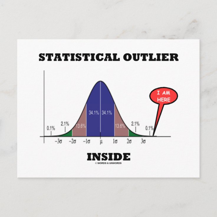 Statistical Outlier Inside (Bell Curve Humor) Postcard | Zazzle