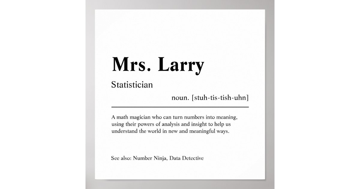 Statistician Personalized Gift Poster | Zazzle