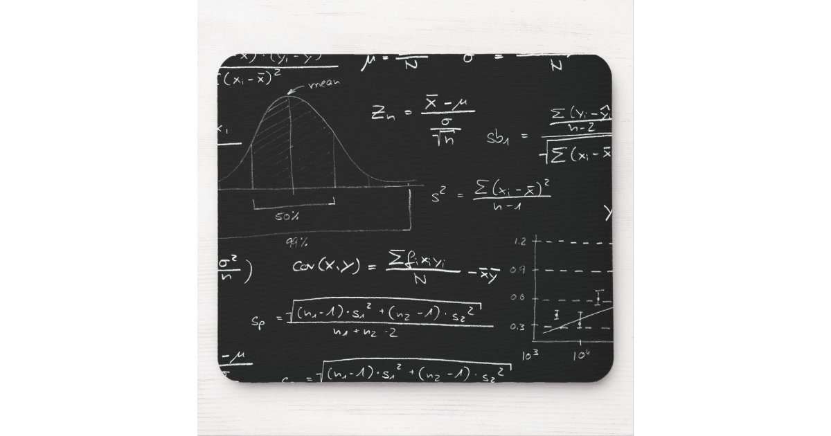 Statistics blackboard mouse pad | Zazzle