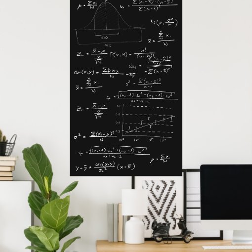 Statistics blackboard poster | Zazzle