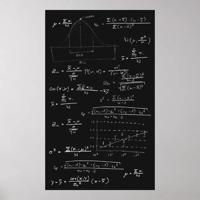 Statistics blackboard poster | Zazzle