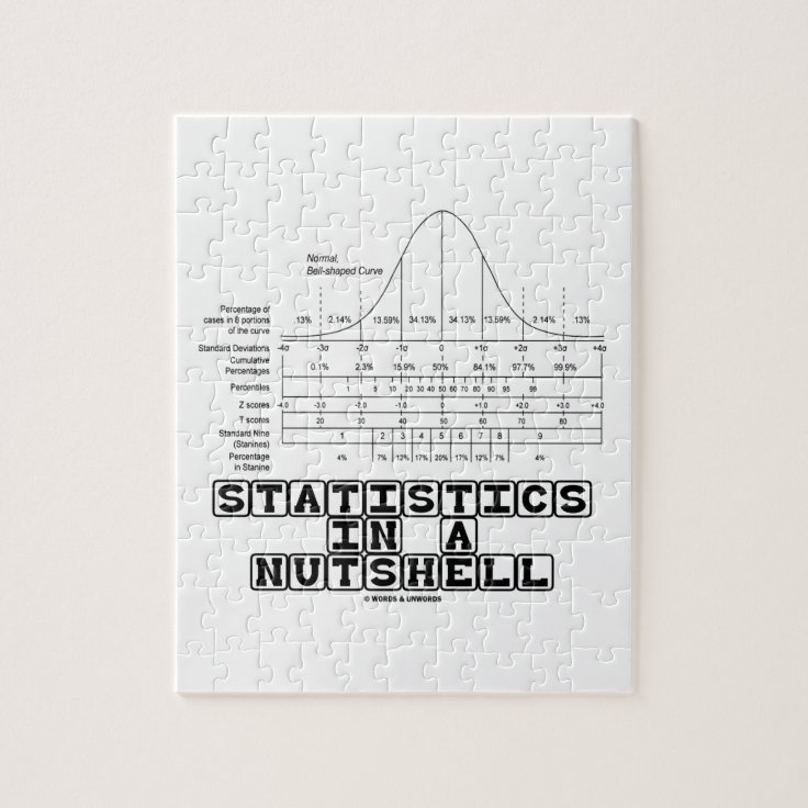 Statistics In A Nutshell (Stats Cheat Sheet) Jigsaw Puzzle | Zazzle