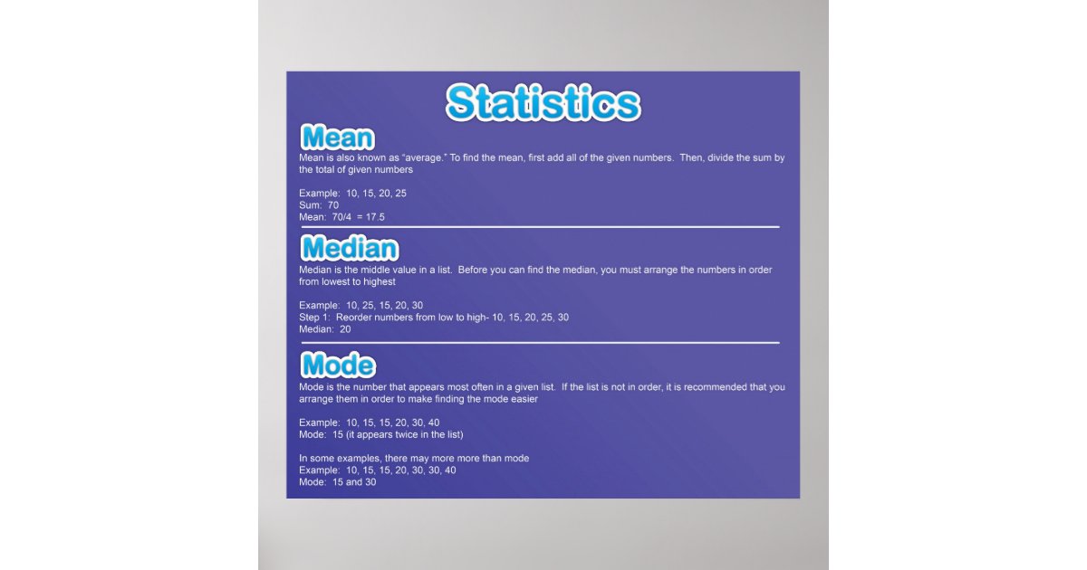 Statistics *UPDATED* Poster | Zazzle
