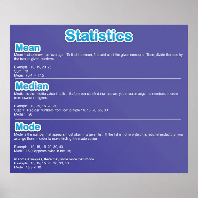 Statistics *UPDATED* Poster | Zazzle