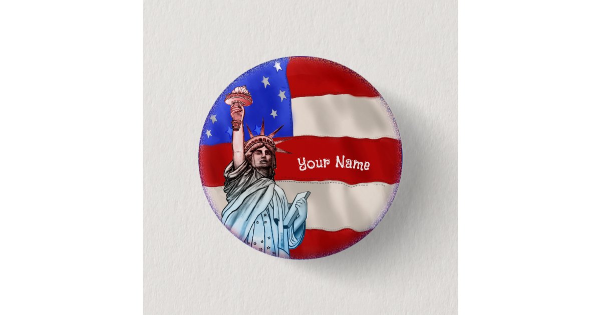 Statue Liberty Button | Zazzle