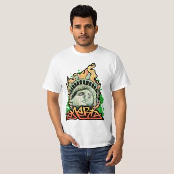 STATUE LIBERTY OMERTA MOB COSA NOSTRA NYC GRAFFITI T-Shirt | Zazzle