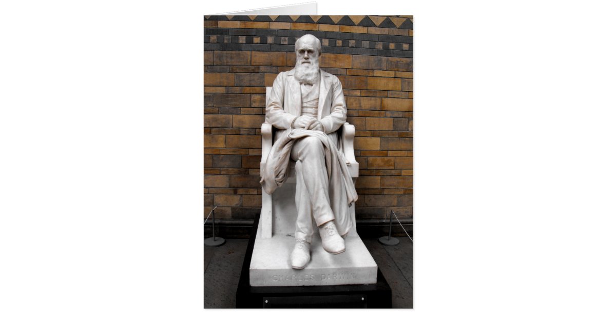 Statue of Charles Darwin card | Zazzle