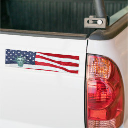 Statue of Liberty and American Flag Bumper Sticker | Zazzle