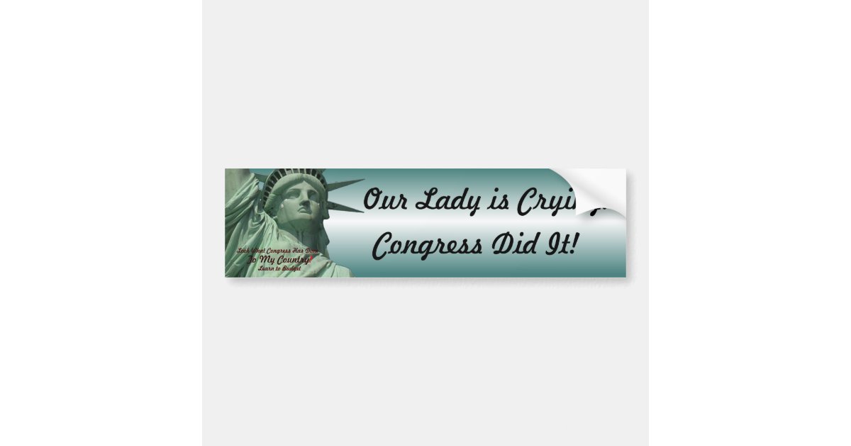 Statue of Liberty Crying Bumper Sticker | Zazzle